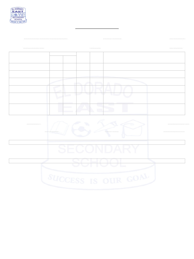 El Dorado East Term 2 Report 2023-24 | PDF | Educational Stages