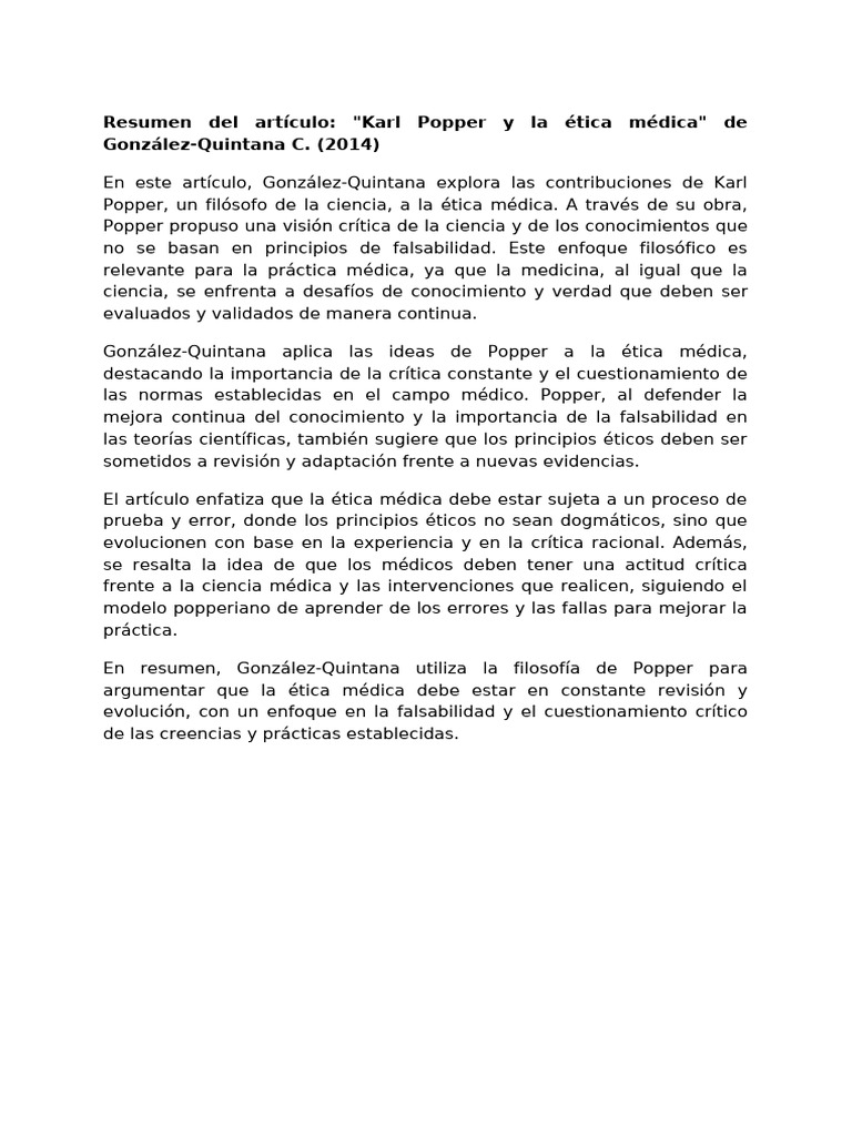 Karl Popper Resumen | PDF