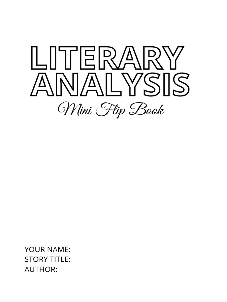 Literary Analysis Mini Flip Book Guide | PDF