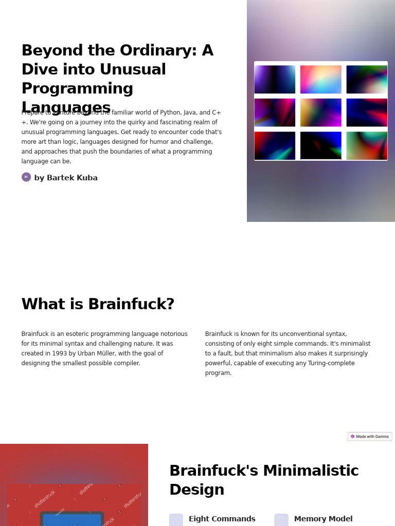 Beyond The Ordinary A Dive Into Unusual Programming Languages | PDF ...