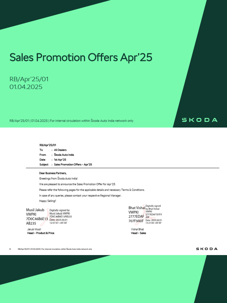 RB Apr25 01 Sales Promotion Offer Apr25 | PDF | Car Manufacturers ...