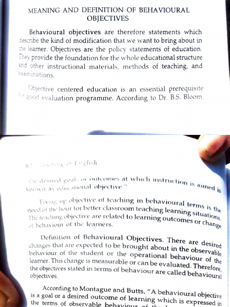 Behavioural Objectives | PDF | Teachers | Psychological Concepts