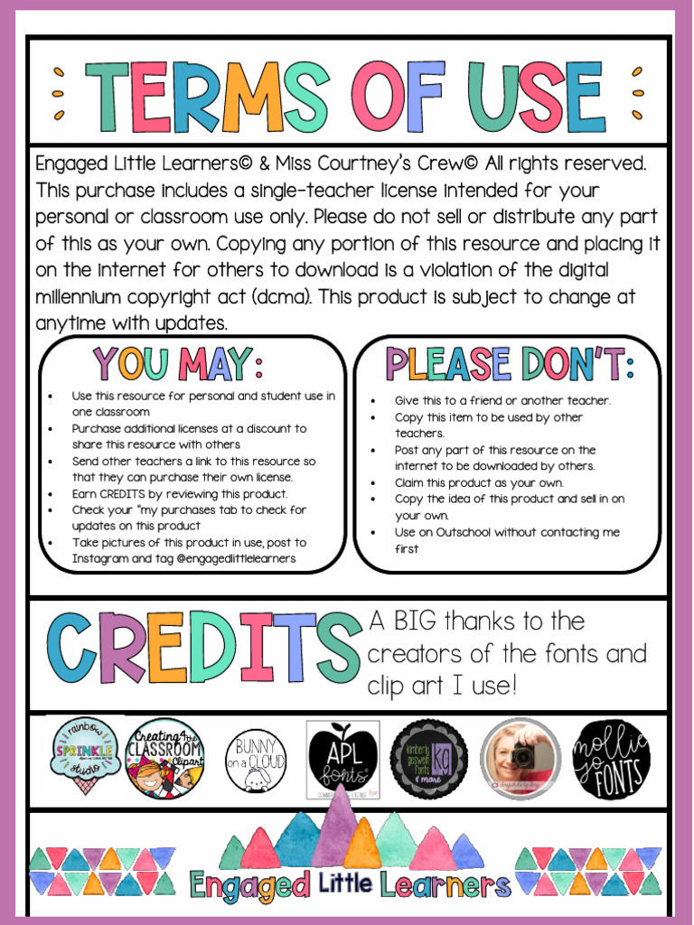 Engaged Little Learners© & Miss Courtney's Crew© All Rights Reserved ...