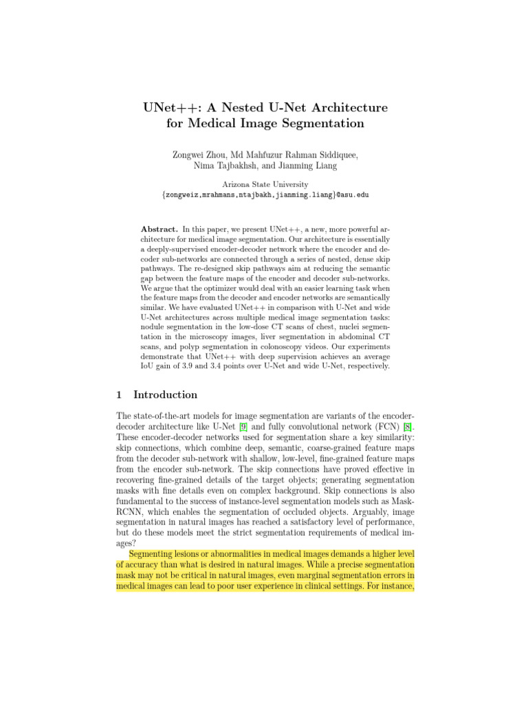 unet++ | PDF | Image Segmentation | Artificial Intelligence
