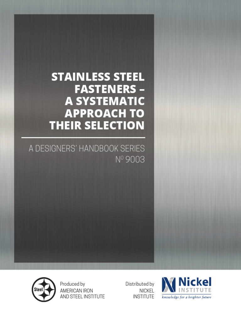 Selecting Stainless Steel Fasteners | PDF | Stainless Steel | Screw