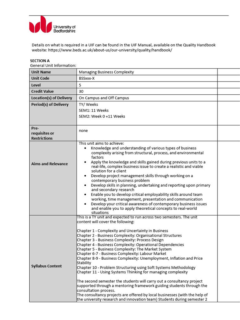 UIF Managing Business Complexity FTU | PDF | Learning | Mentorship