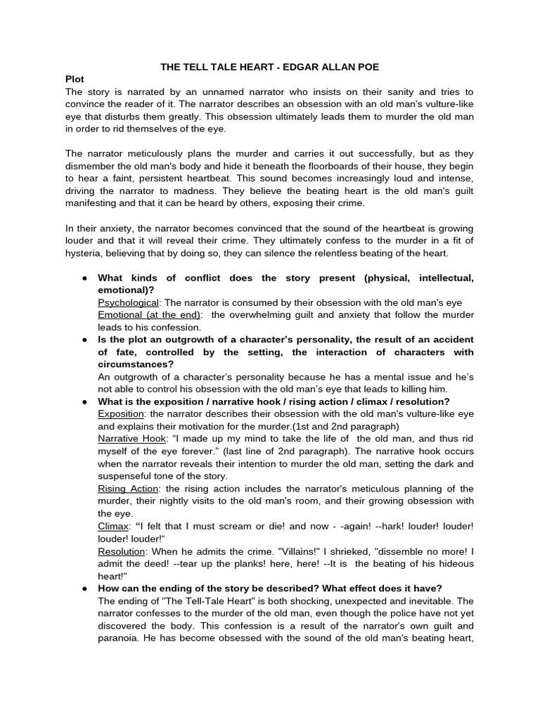 Analysis - The Tell Tale Heart | PDF