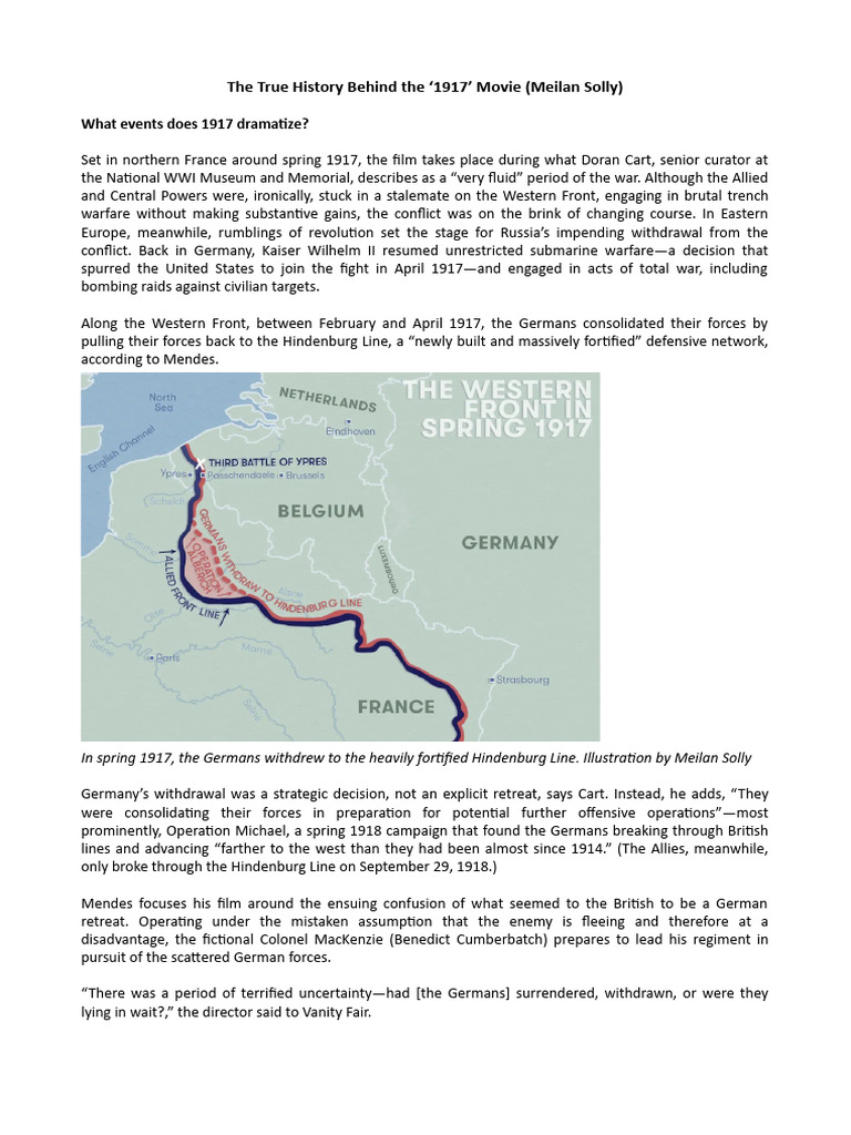 Notes For The Movie 1917 | PDF | Western Front (World War I) | German ...