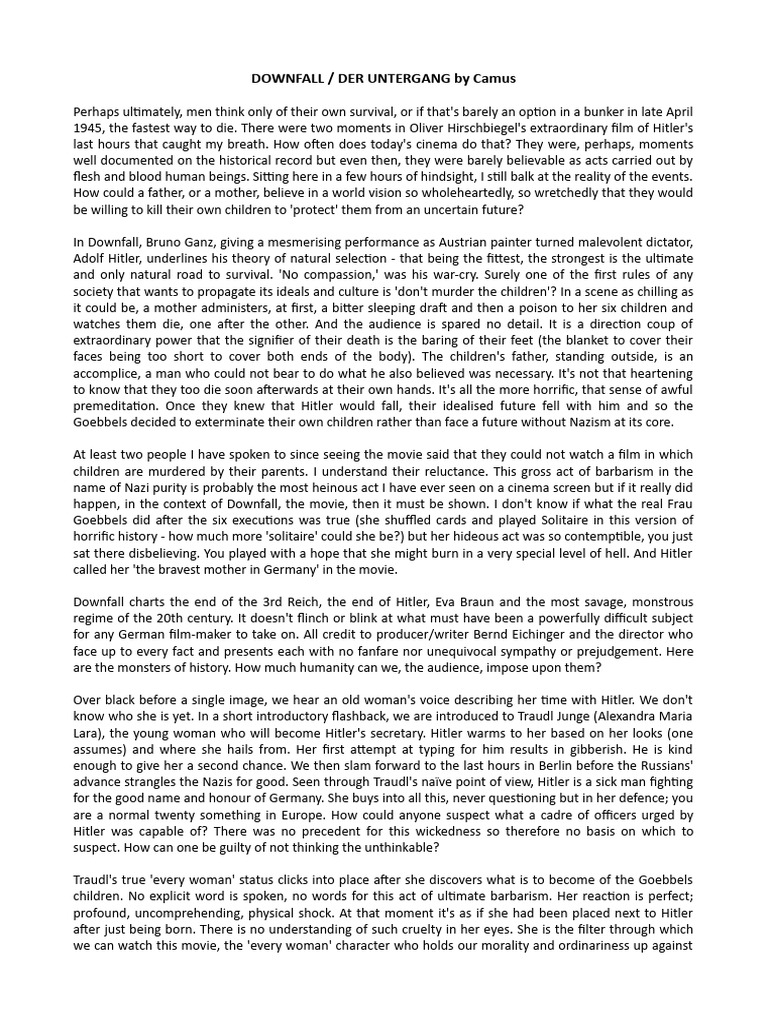 Downfall: Hitler's Final Hours Explored | PDF | Nazi Germany