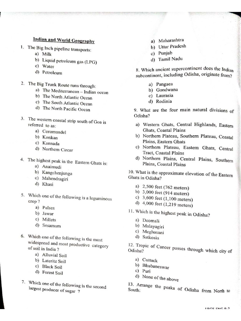 OSSC CGL 2024-25 Mains GS Question Paper | PDF