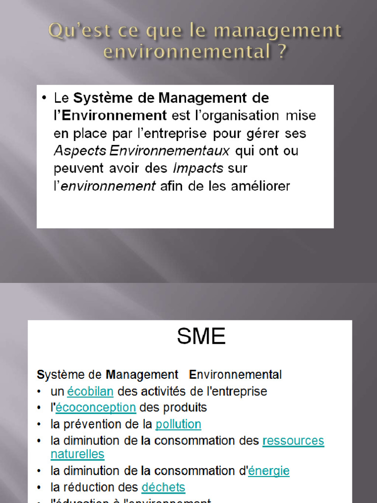 Cours Management Environnemental PDF | PDF