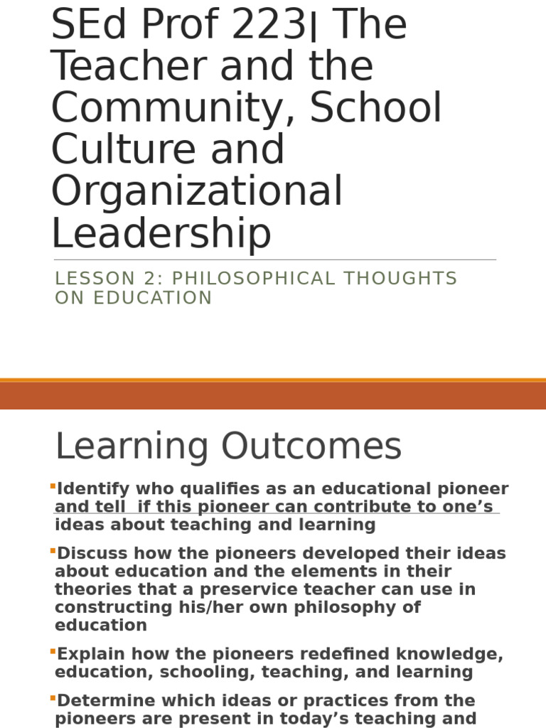 SEd Prof 223 Lesson 2 | PDF | John Dewey | Emile, Or On Education