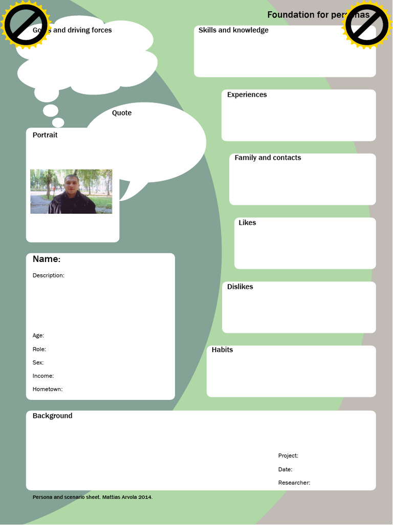 Persona Sheet Jongpersoon | PDF