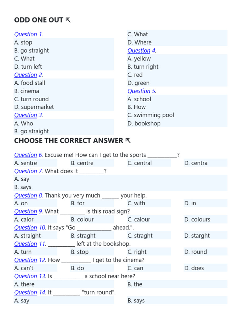 Odd One Out Activity Questions | PDF