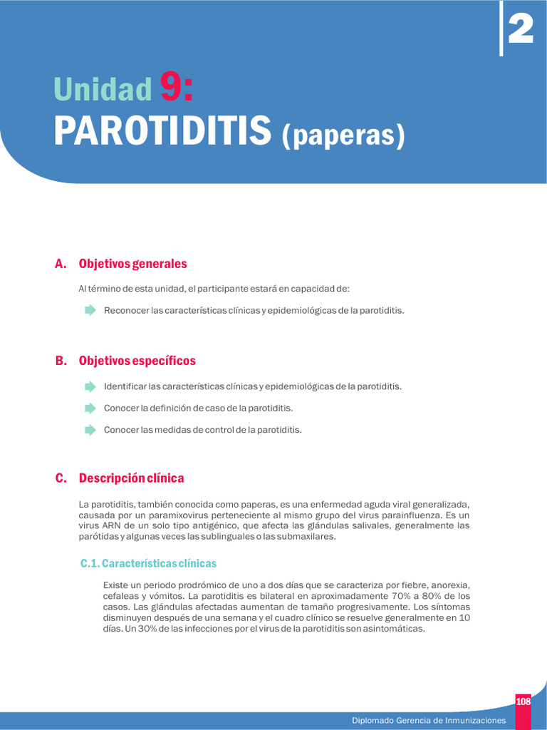 Características y Control de la Parotiditis | PDF | Ciencias de la ...