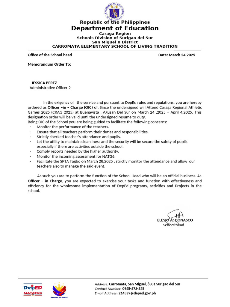 School Designation Order | PDF