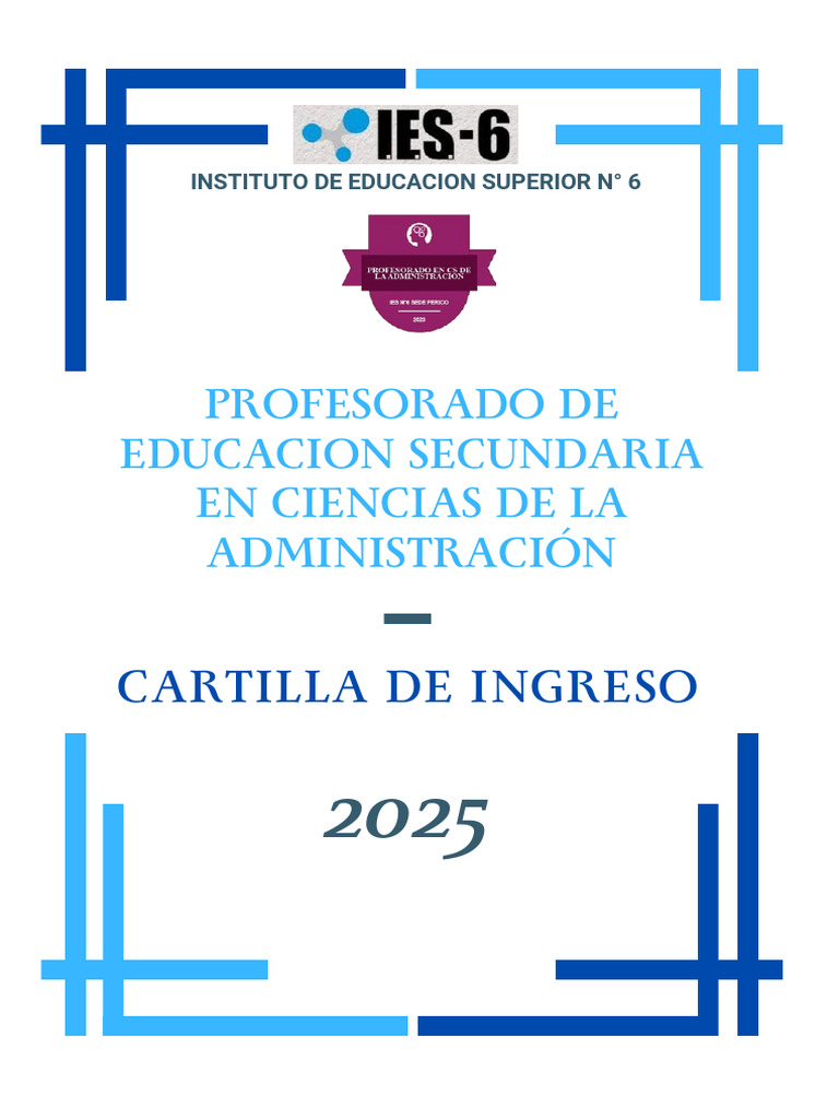 CARTILLA DE INGRESO 2025 CS DE LA ADMINISTRACION FINAL (1) | PDF | Aprendizaje | Comprensión lectora