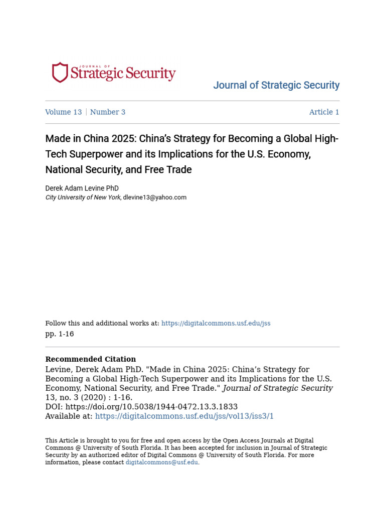 Made in China 2025 - China - S Strategy For Becoming A Global High-T ...