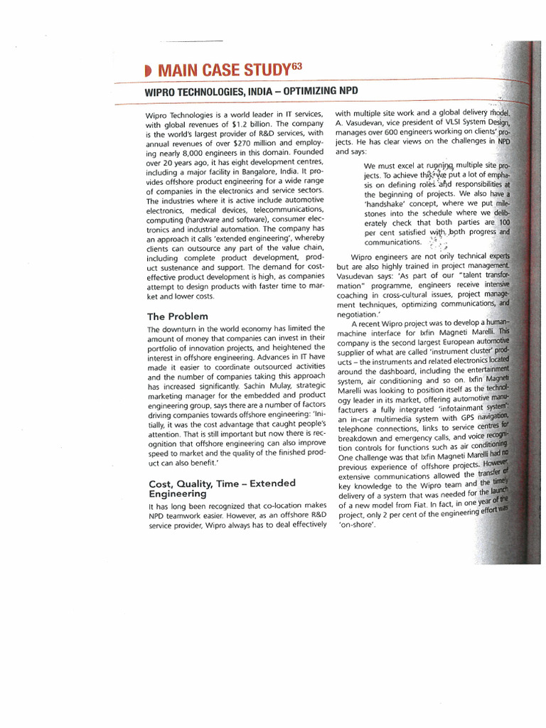 Additional Resources Wipro Case Study | PDF