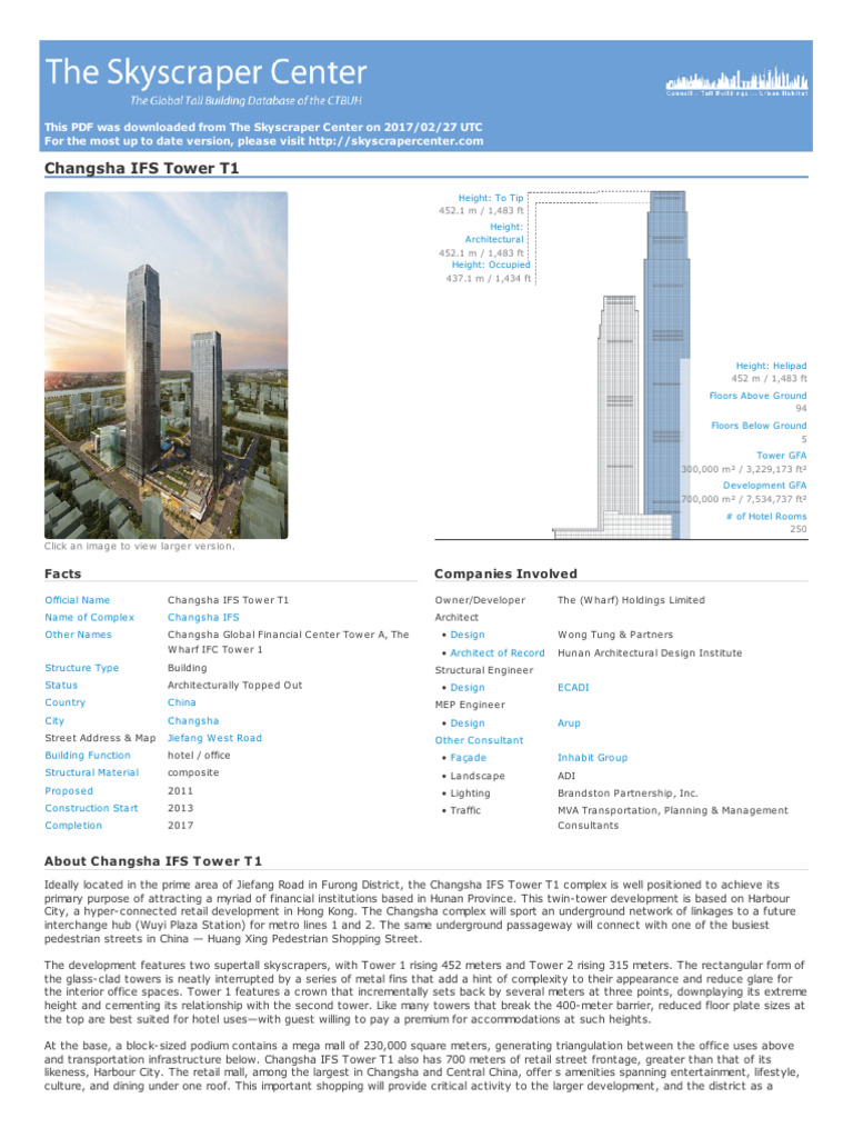 Changsha Ifs Tower t1 - 2017 02 27 04 15 49 | PDF | Buildings And ...