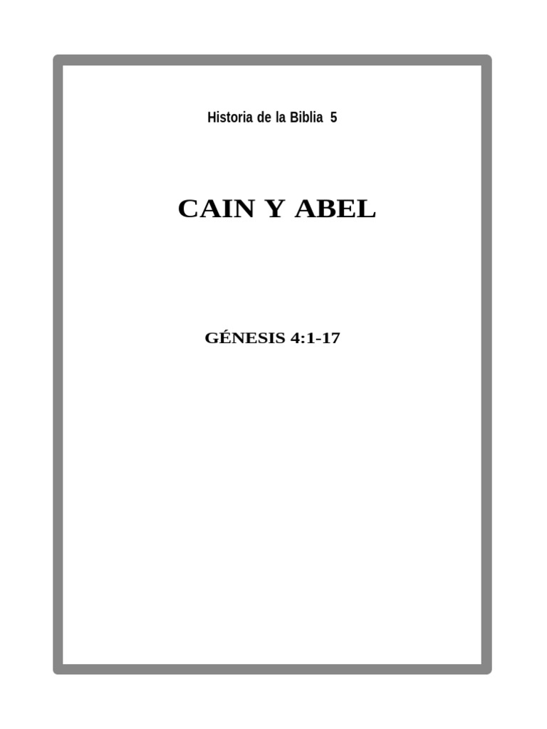 5 Caín y Abel Genesis 4,1-17 | PDF | Contenido bíblico | Libro del Génesis