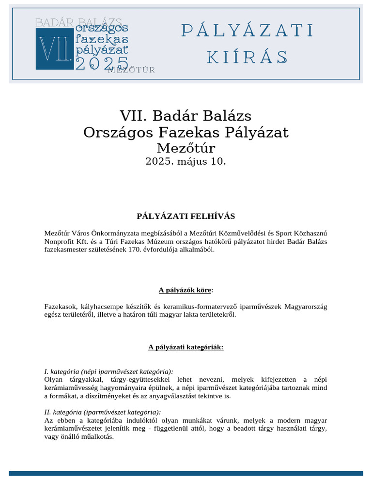 Badár Kiírás 2025 | PDF