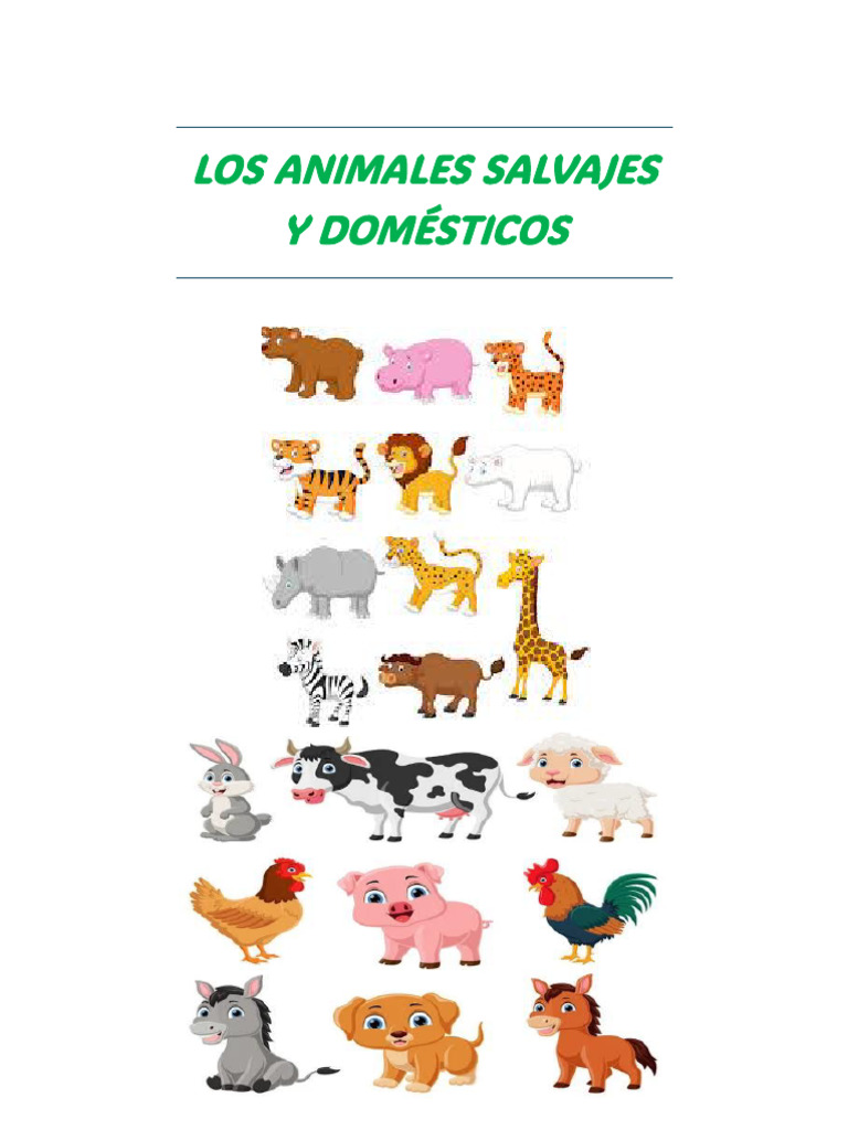 Animales Salvajes y Domésticos | PDF