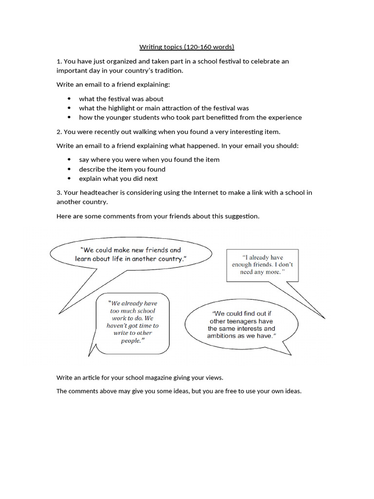 Engaging Writing Topics for Students | PDF