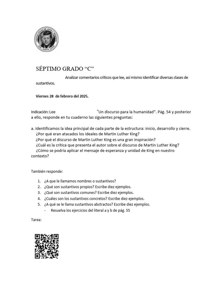 Guia de Trabajo 7C 28 de Febrero | PDF