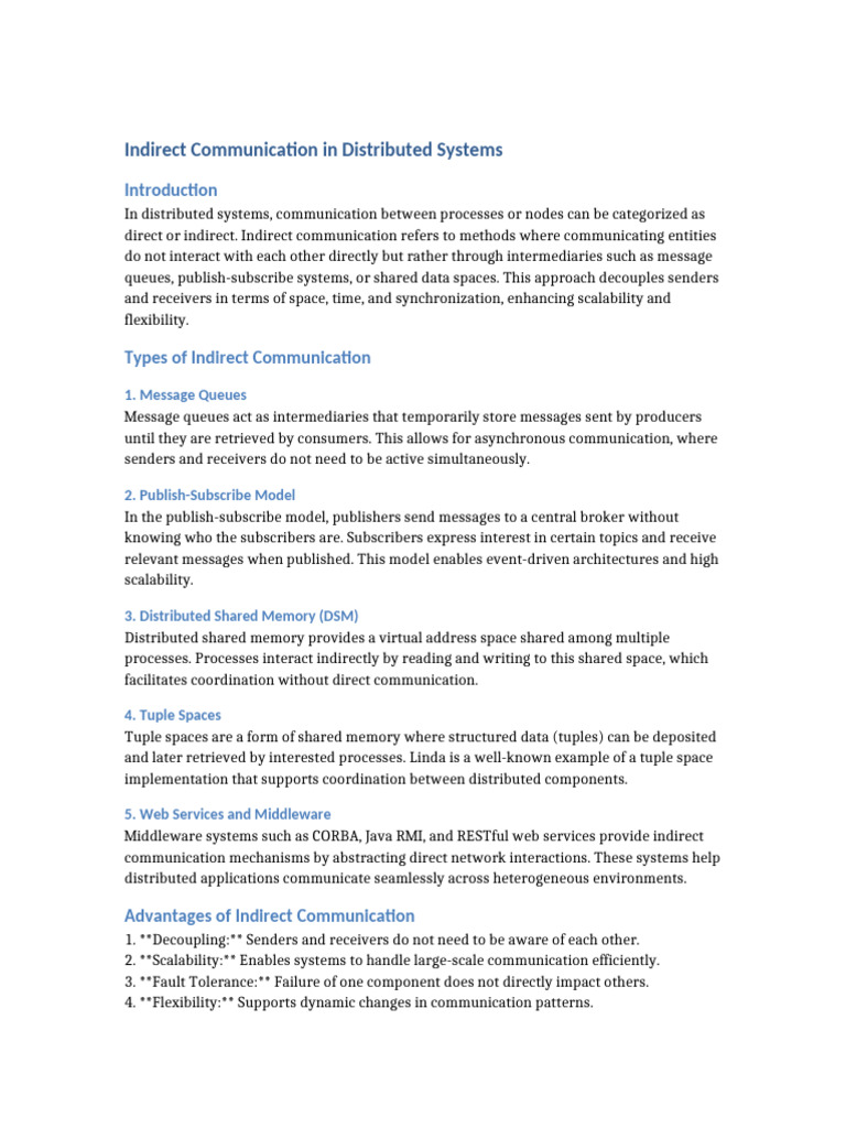 Indirect Communication Distributed Systems Pdf Distributed Computing Computer Engineering