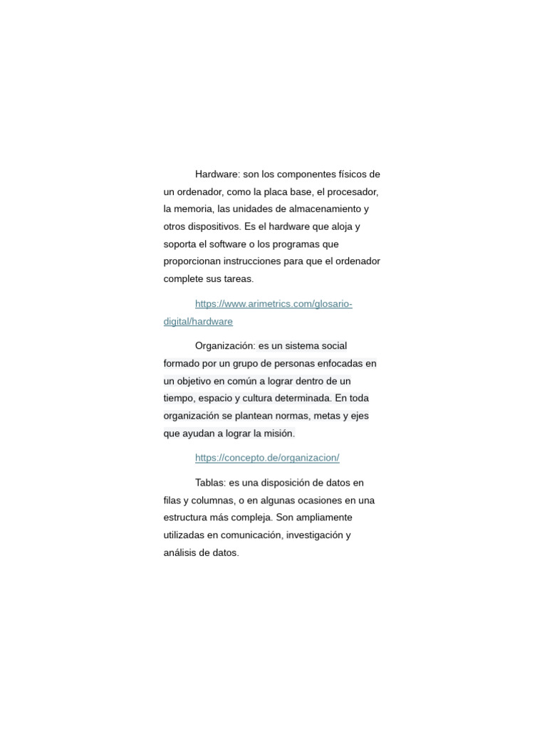 Glosario de | PDF | Bases de datos | Mi sql