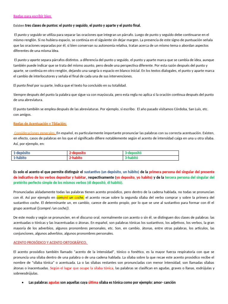 Reglas para Escribir Bien en Español | PDF | Palabra | Lingüística