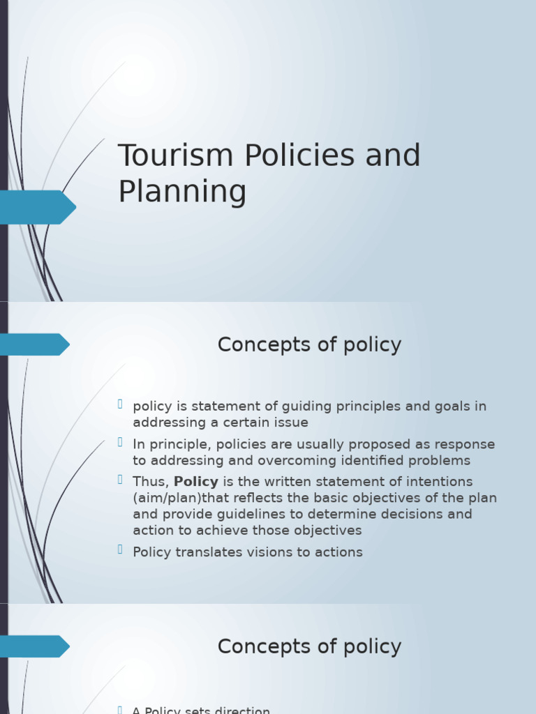 Tourism Policies and Planning | PDF | Policy | Goal