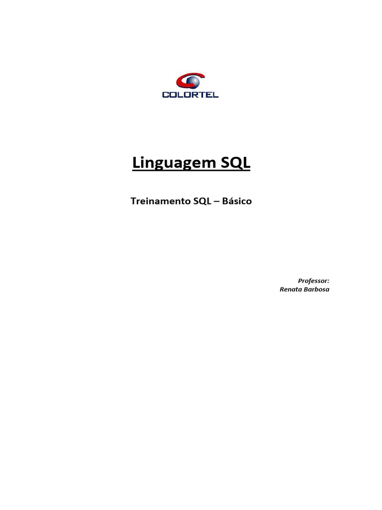 Linguagem SQL - Treinamento | PDF | SQL | Modelo relacional