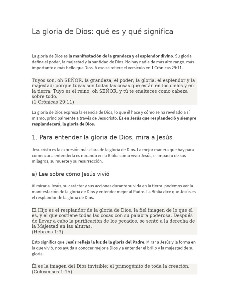 La gloria de Dios en Jesucristo | PDF | La resurrección de Jesús | Jesús