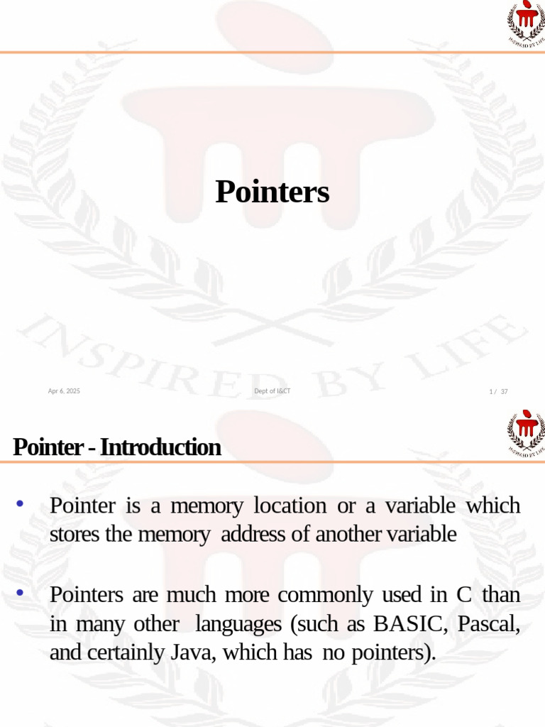 Pointersbasics Pdf Pointer Computer Programming Variable