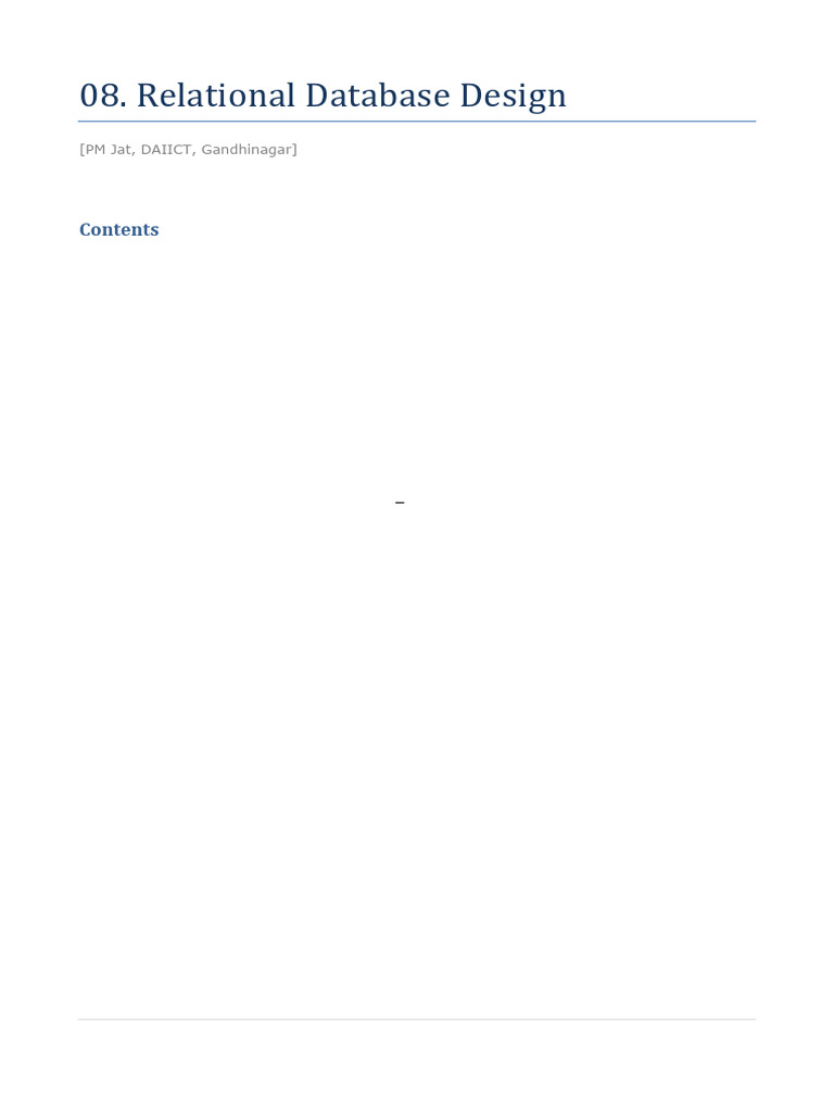 08 1 Relational Database Design | PDF | Relational Model | Information Technology Management
