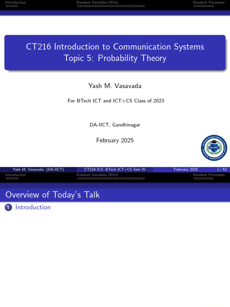 2025 Prob Theory CDF CLT | PDF | Probability Density Function | Random ...