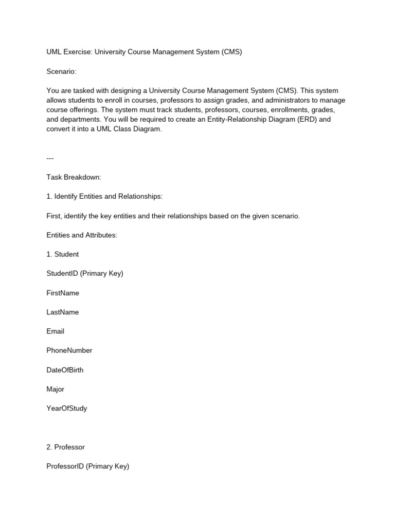 UML Exercise - University Course Management System (CMS) 2 | PDF | Knowledge Representation ...