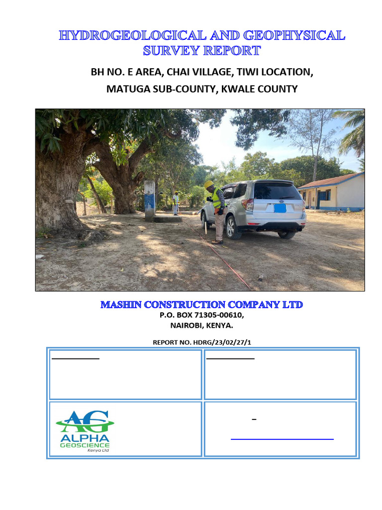 Tiwi Aquifer Hydrogeological Survey Report | PDF | Aquifer | Hydrogeology