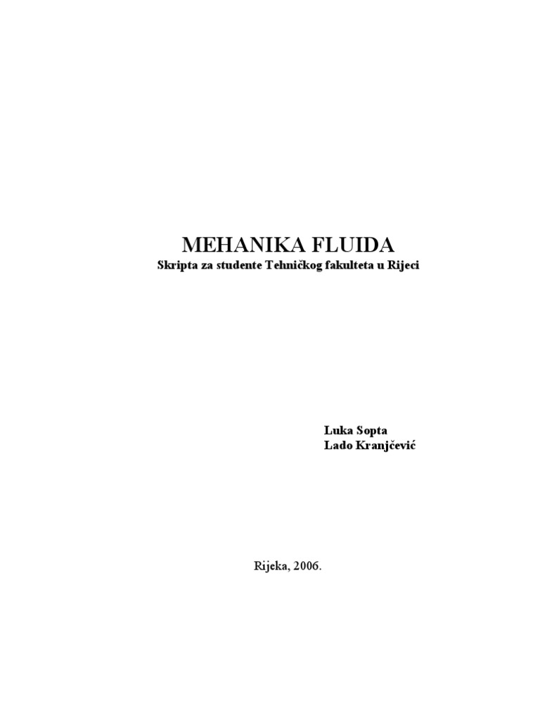 Mehanika Fluida-Skripta | PDF