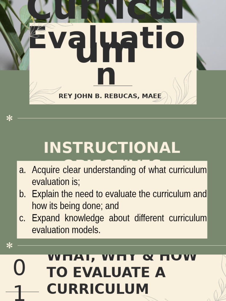 Chapter 7-Curriculum Evaluation | PDF | Curriculum | Evaluation