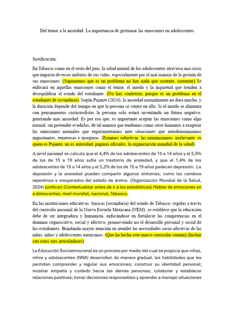 Justificación Tema Cupil | PDF | Ansiedad | Sicología