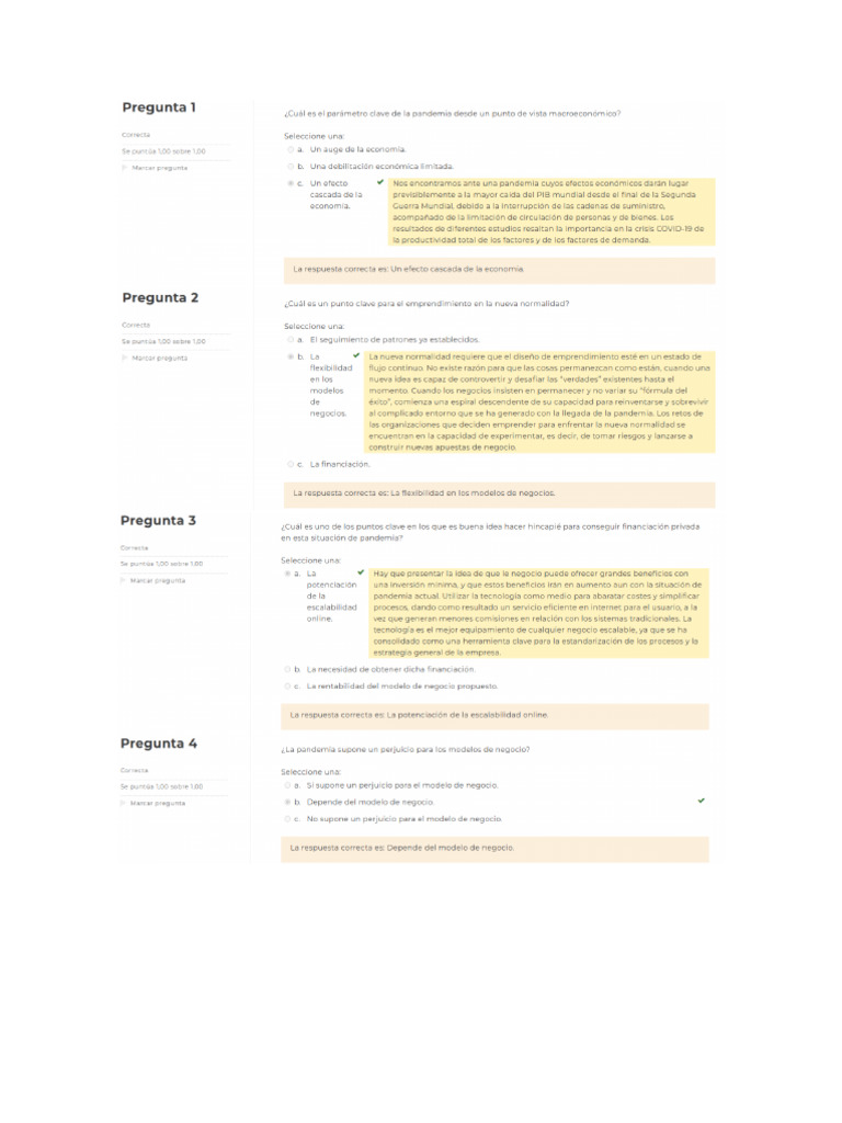 Evaluacion Master Class 1 - Emprendimiento Empresarial | PDF