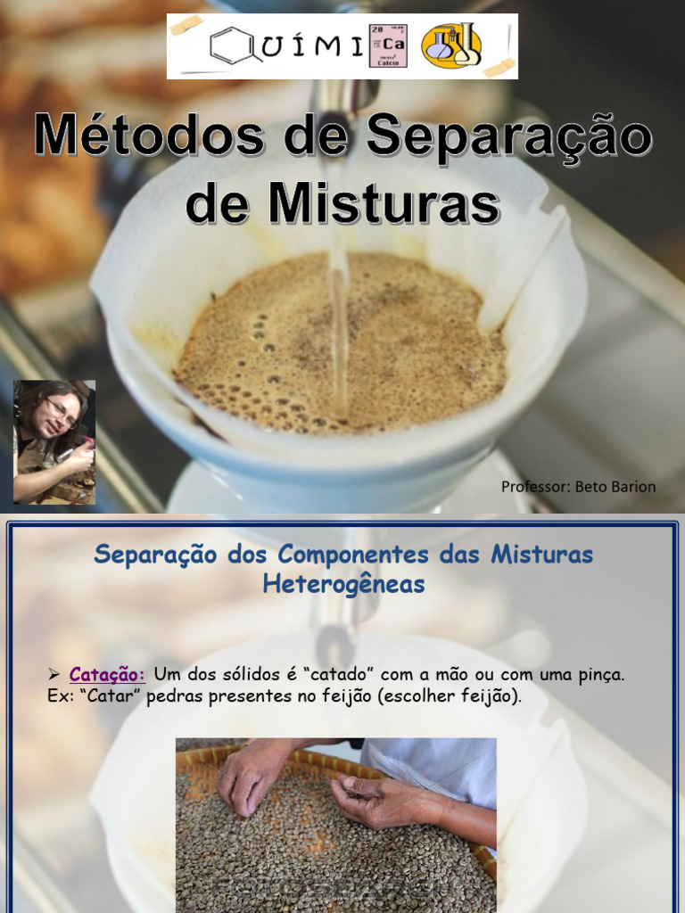 Métodos de Separação de Misturas | PDF | Cromatografia | Química