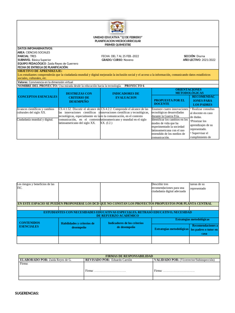 9° Eess Proyecto 6 2021-2022 | PDF | Maestros | Aprendizaje