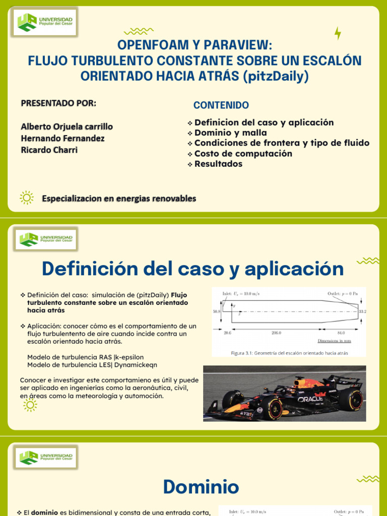 Presentacion Simulacion Openfoam | PDF | Dinámica (Mecánica) | Mecánica de Medios Continuos