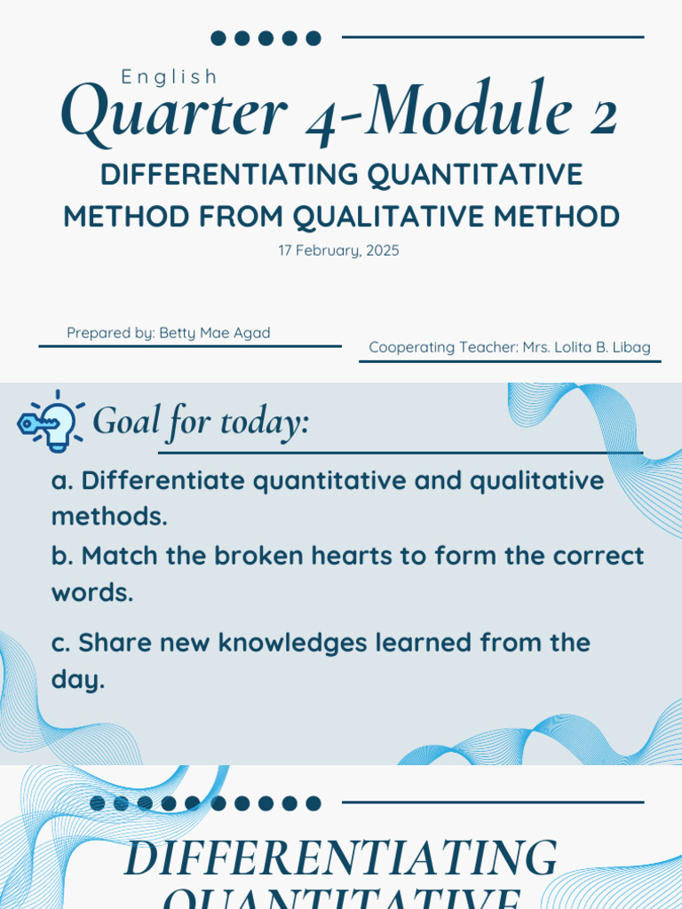 G10 Module 2 Differentiating Quanti and Quali Students | PDF | Quantitative Research ...