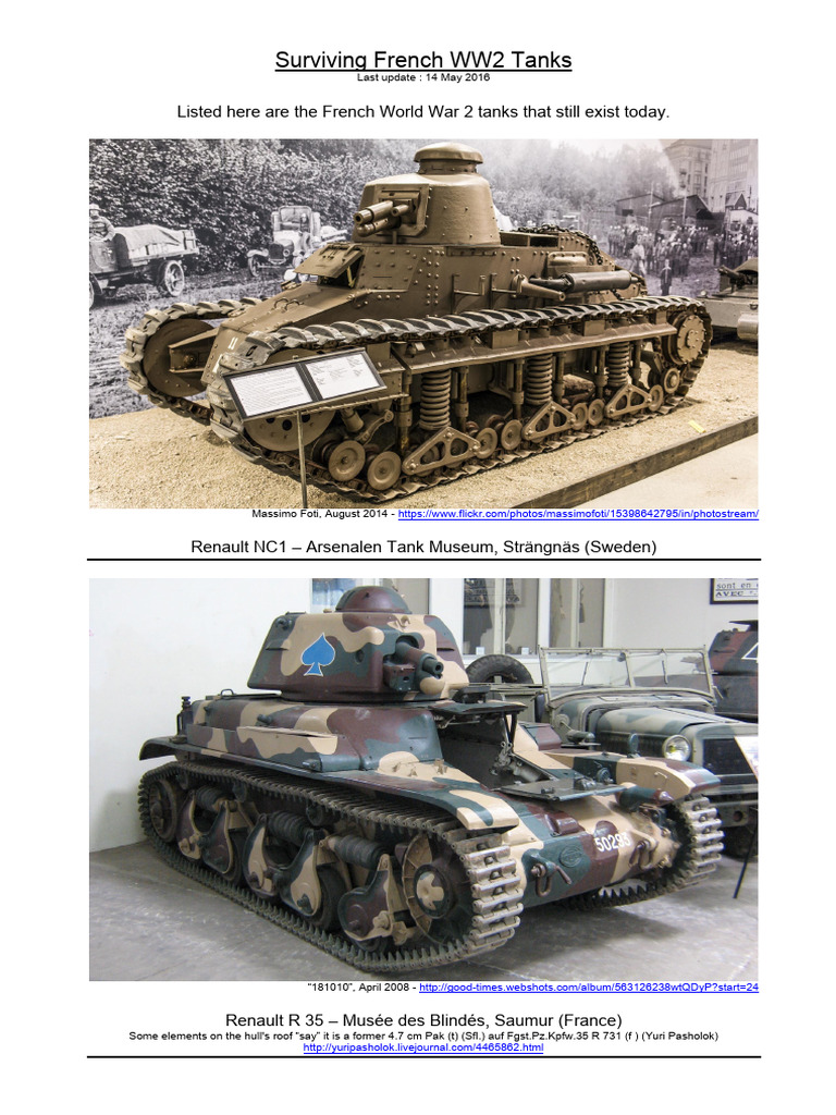 Surviving French Tanks | PDF | Armoured Vehicles | Military