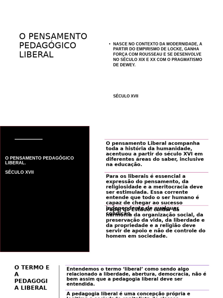 Pensamento Pedagógico Liberal e Comenius | PDF | Pedagogia | Liberalismo
